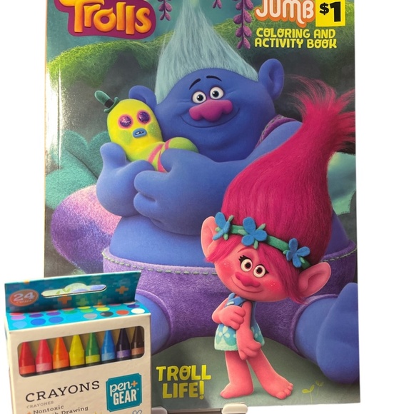 Bendon | Other | Dreamworks Trolls Jumbo Coloring And Activity Book ...